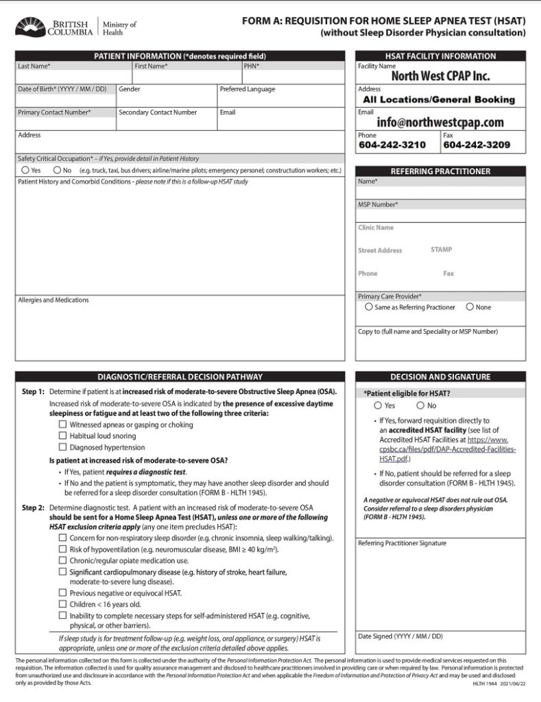 RX Forms - Northwest CPAP
